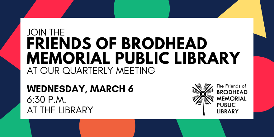 Friends of the Library Meeting | Brodhead Memorial Public Library
