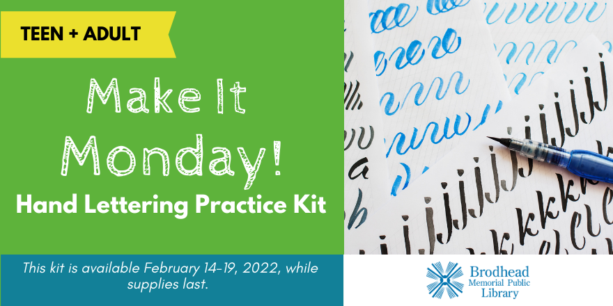 Make It Monday: Hand Lettering Practice Kit | Brodhead Memorial Public ...